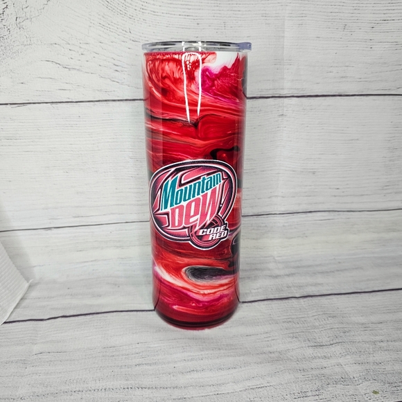 Hand Crafted | Kitchen | Code Red Mountain Dew 2oz Skinny Tumbler | Poshmark